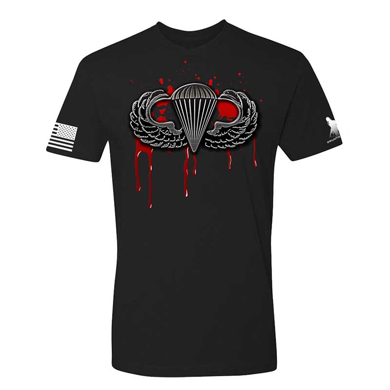 Airborne Blood Wings T-Shirt | Elite Jump – Veteran Trash Talk